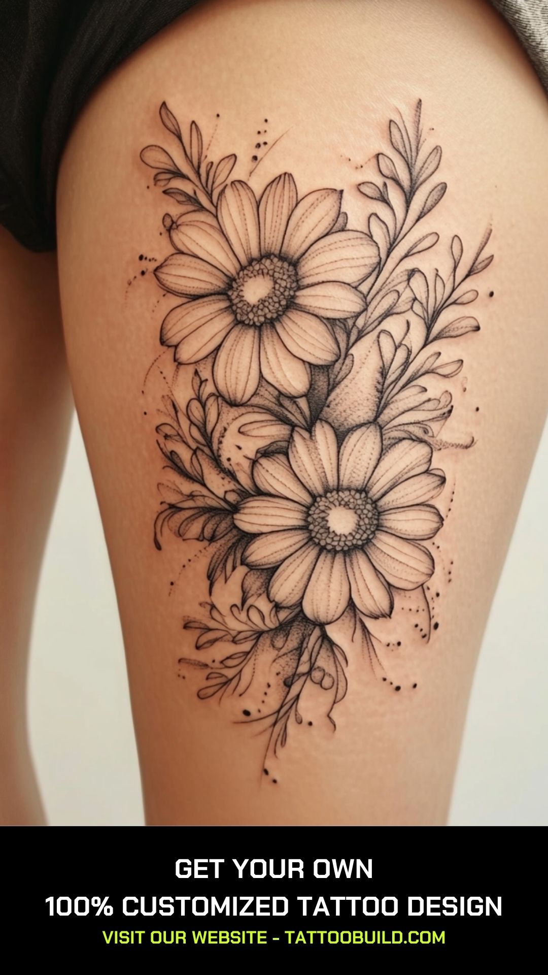 56+ Thigh Tattoos Women Flowers (Stunning Designs!)