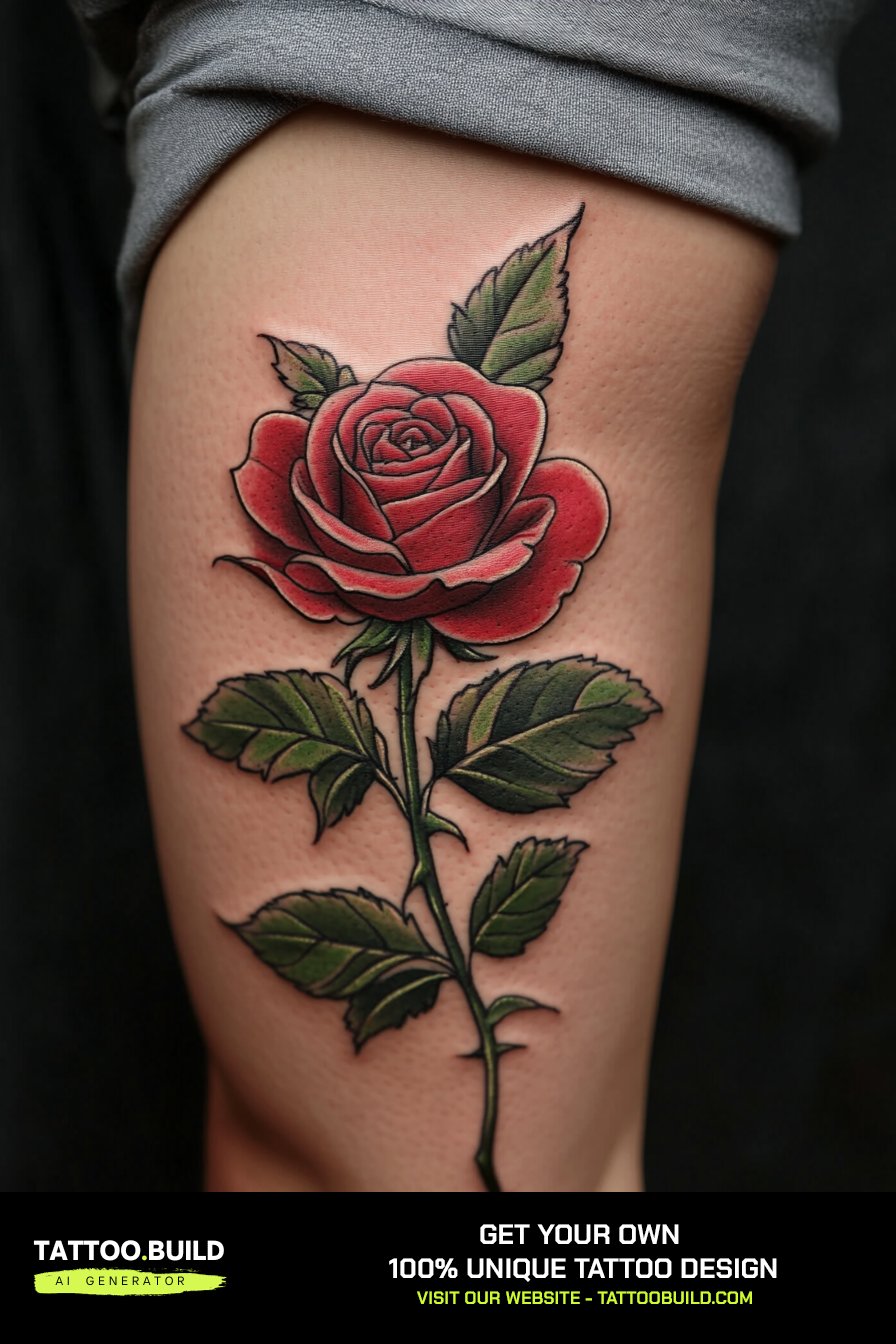 30+ Rose Tattoo Designs For Thigh (Stunning Designs & Ideas!)