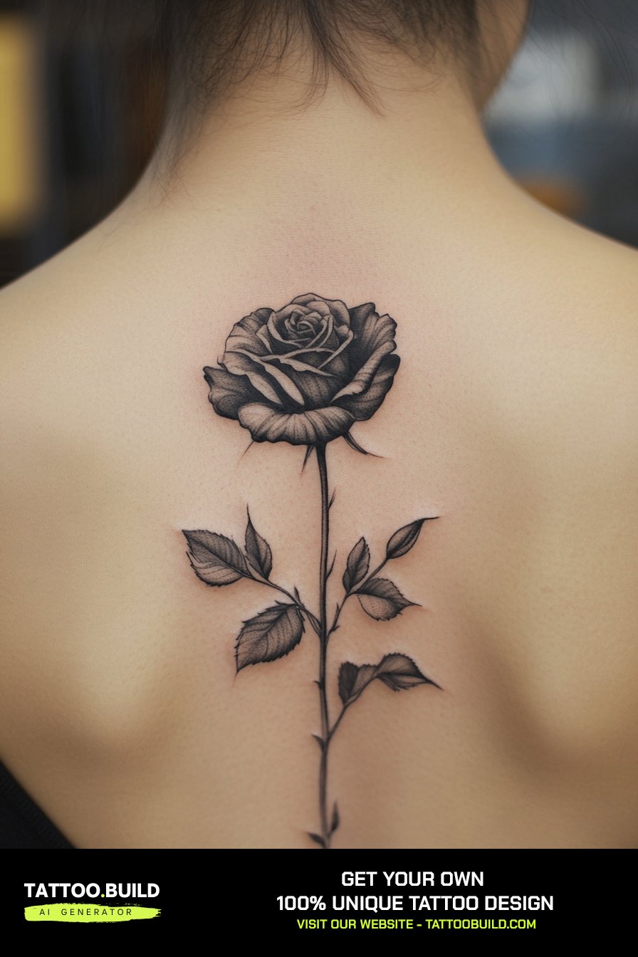 Black Rose Spine Tattoo - Tattoo Build