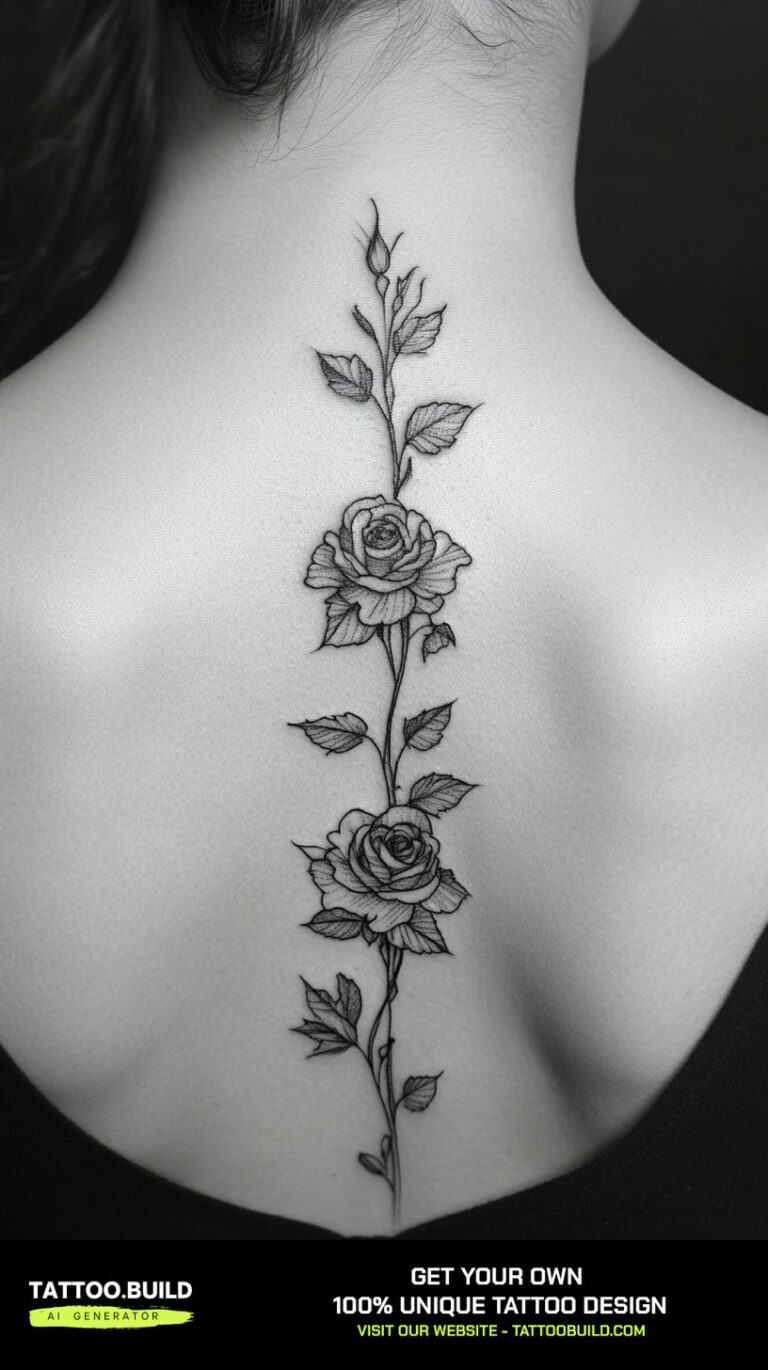 Black Rose Spine Tattoo - Tattoo Build