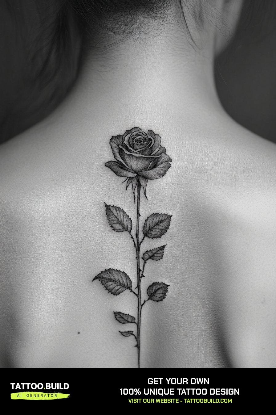 Black Rose Spine Tattoo - Tattoo Build