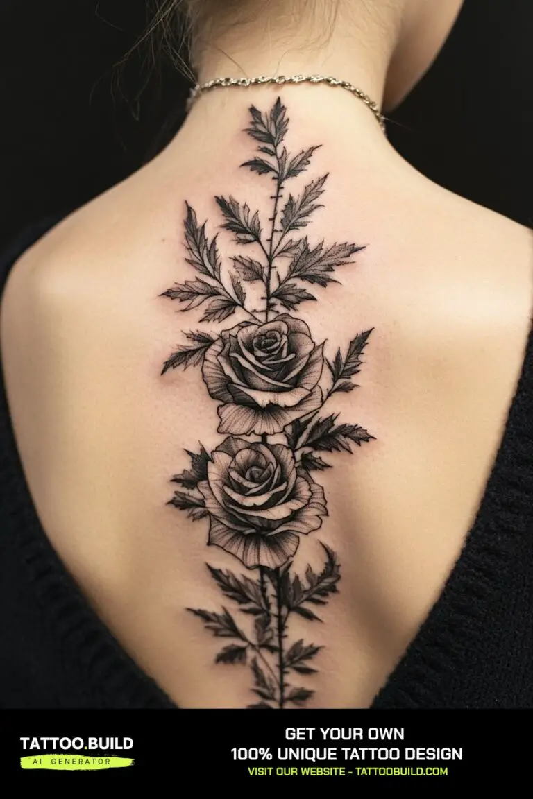 Black Rose Spine Tattoo - Tattoo Build
