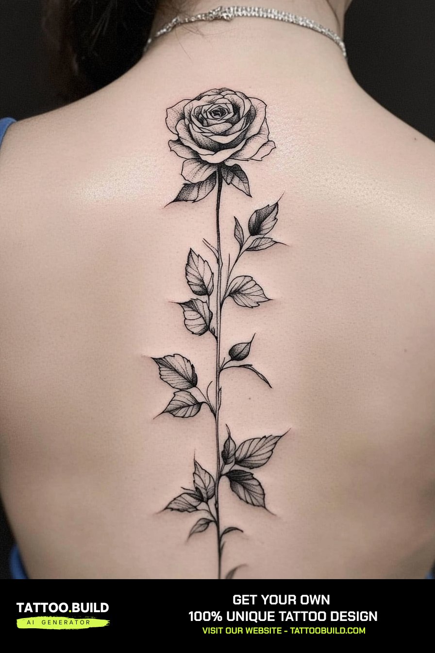 Black Rose Spine Tattoo - Tattoo Build