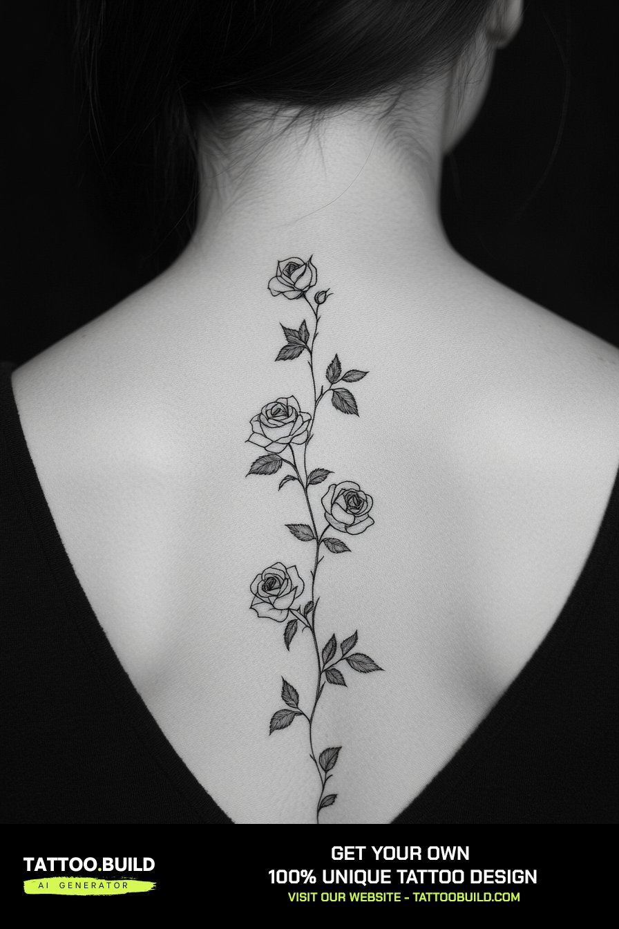 Black Rose Spine Tattoo - Tattoo Build