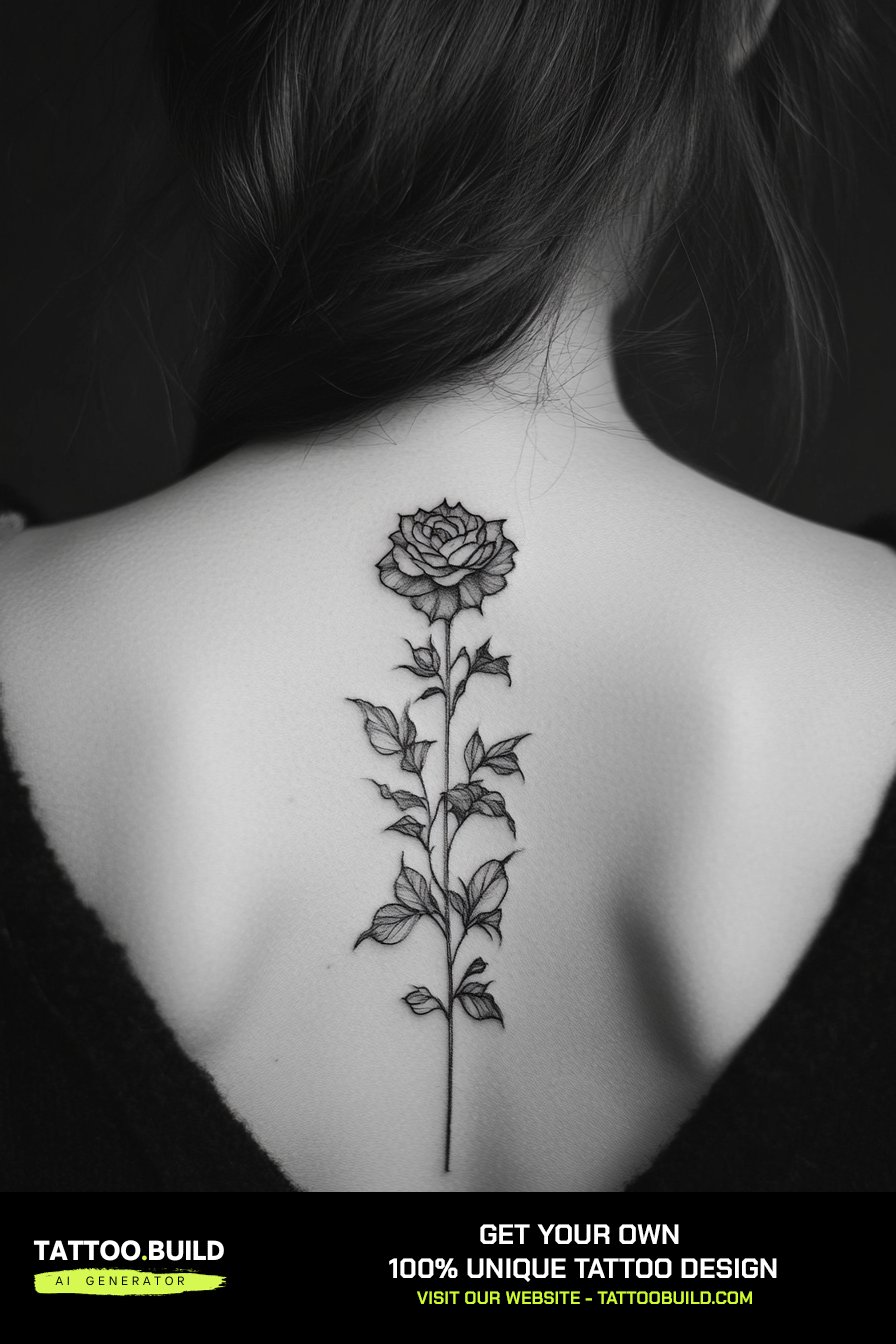 Black Rose Spine Tattoo - Tattoo Build