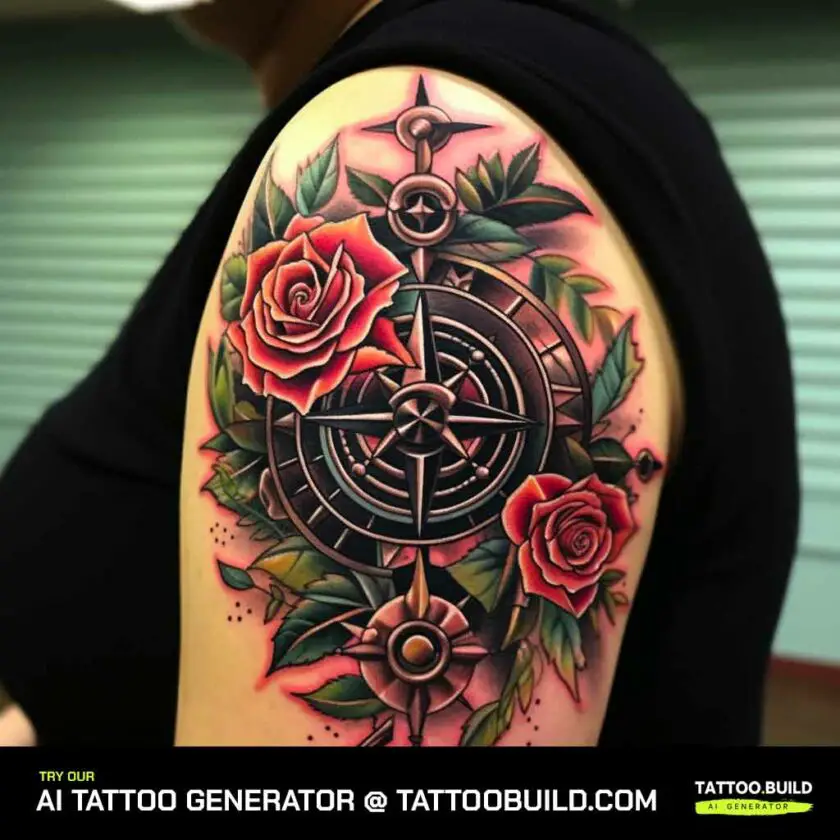 30+ Mind Blowing Neo Traditional Compass Tattoo - Tattoo Build