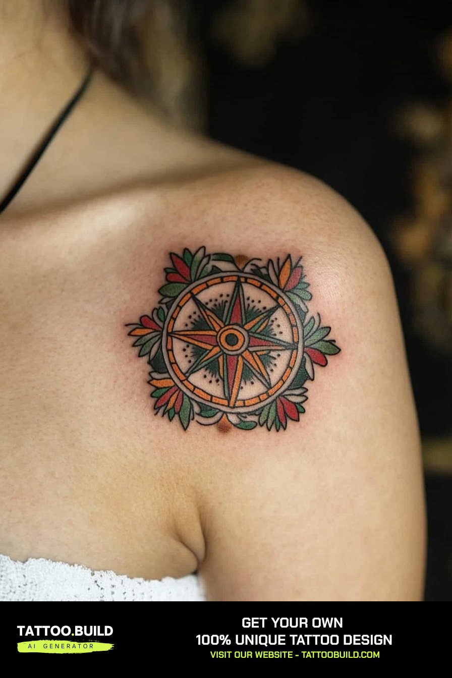 30+ Mind Blowing Neo Traditional Compass Tattoo - Tattoo Build