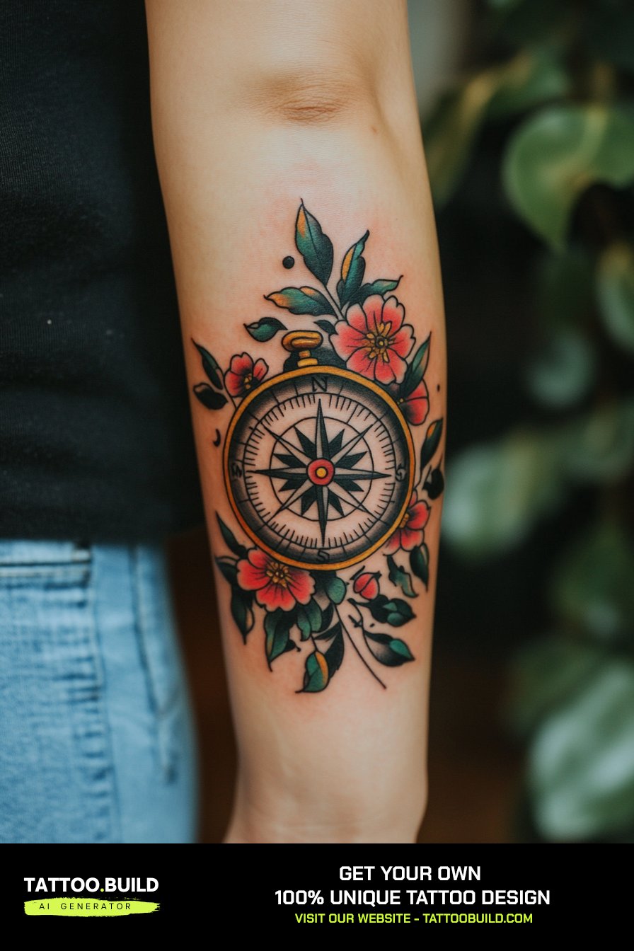 30+ Mind Blowing Neo Traditional Compass Tattoo - Tattoo Build
