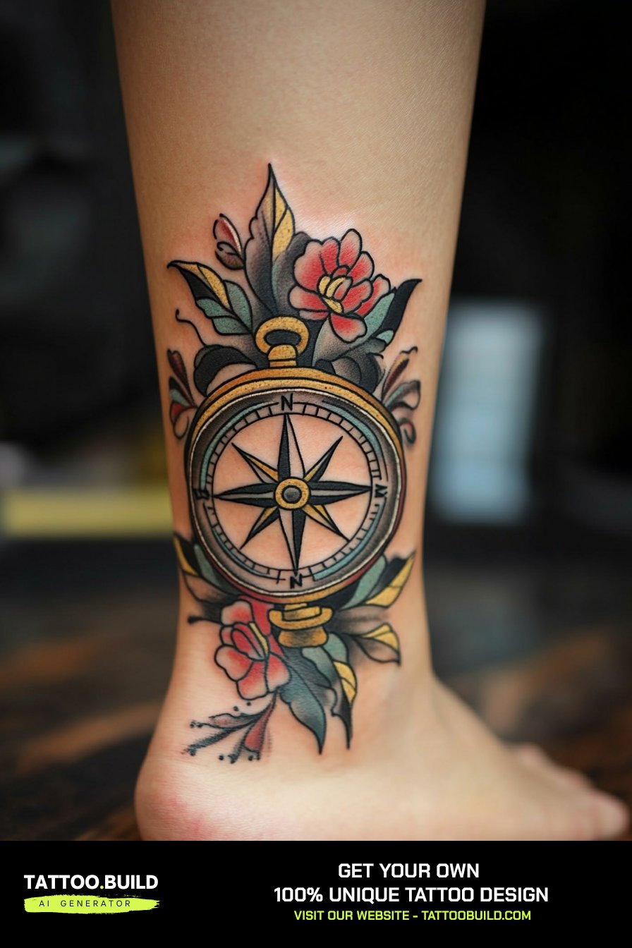 30+ Mind Blowing Neo Traditional Compass Tattoo - Tattoo Build