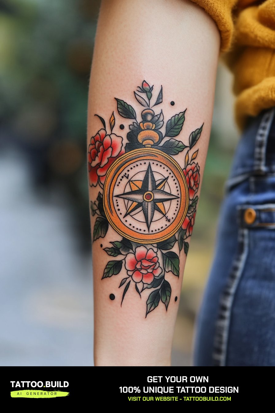 30+ Mind Blowing Neo Traditional Compass Tattoo - Tattoo Build