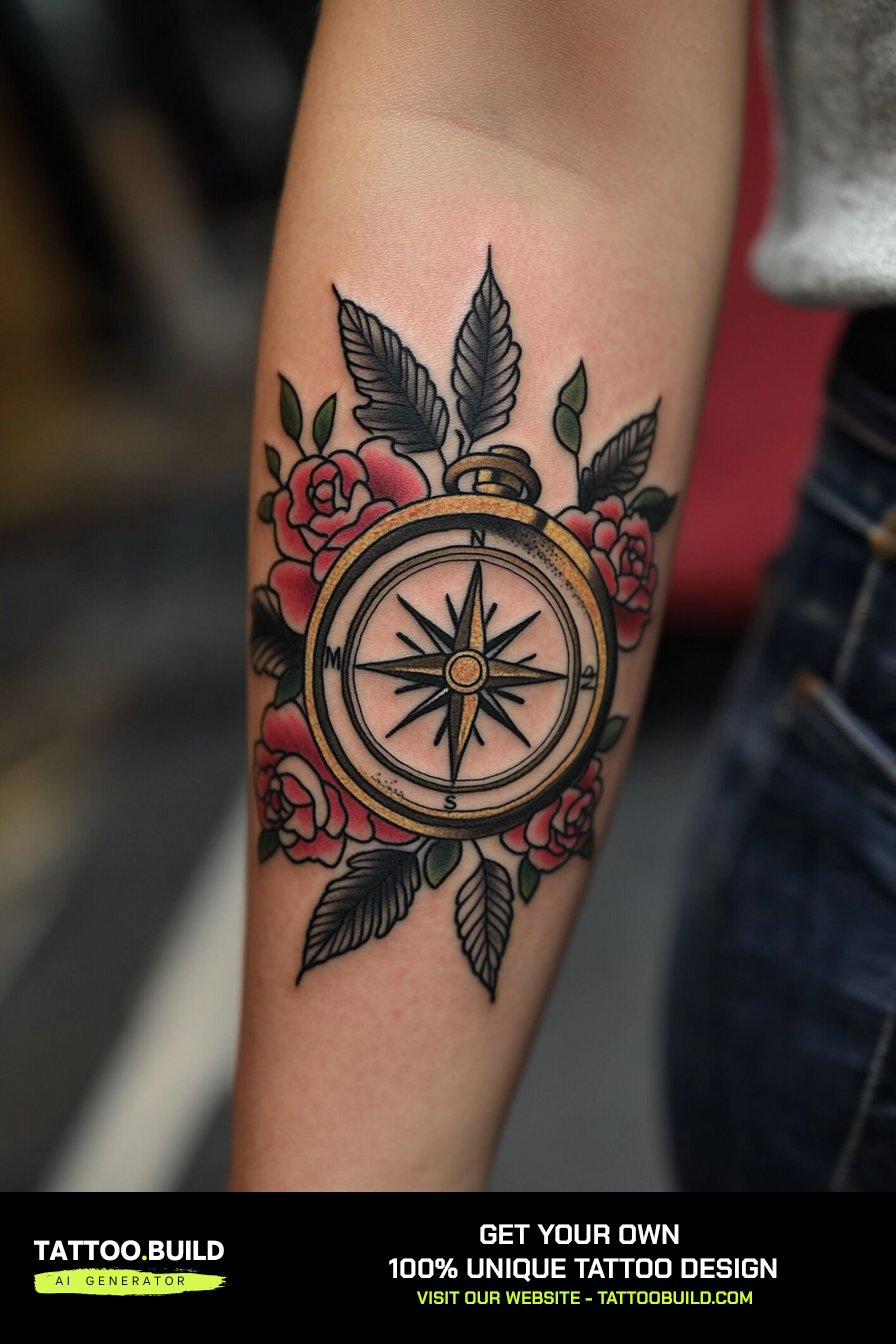 30+ Mind Blowing Neo Traditional Compass Tattoo - Tattoo Build