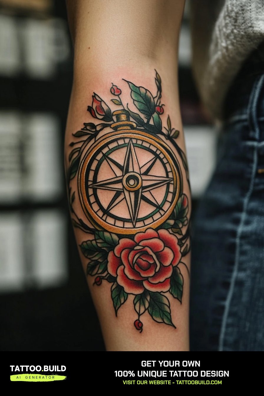 30+ Mind Blowing Neo Traditional Compass Tattoo - Tattoo Build