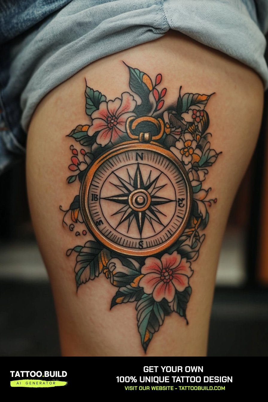 30+ Mind Blowing Neo Traditional Compass Tattoo - Tattoo Build