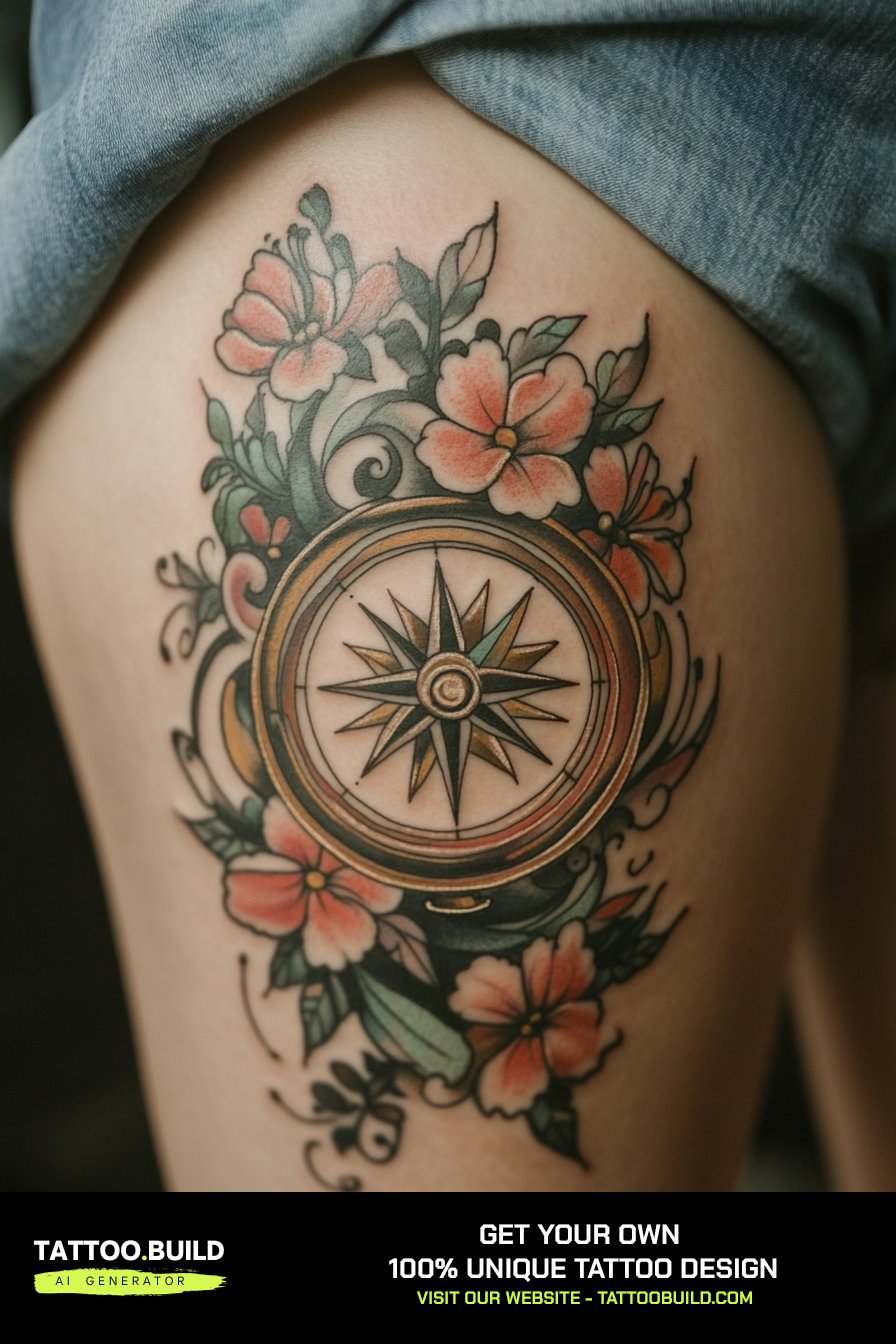 30+ Mind Blowing Neo Traditional Compass Tattoo - Tattoo Build