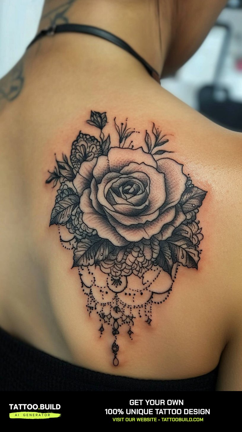 Rose Tattoo on Back Shoulder Ideas - Tattoo Build