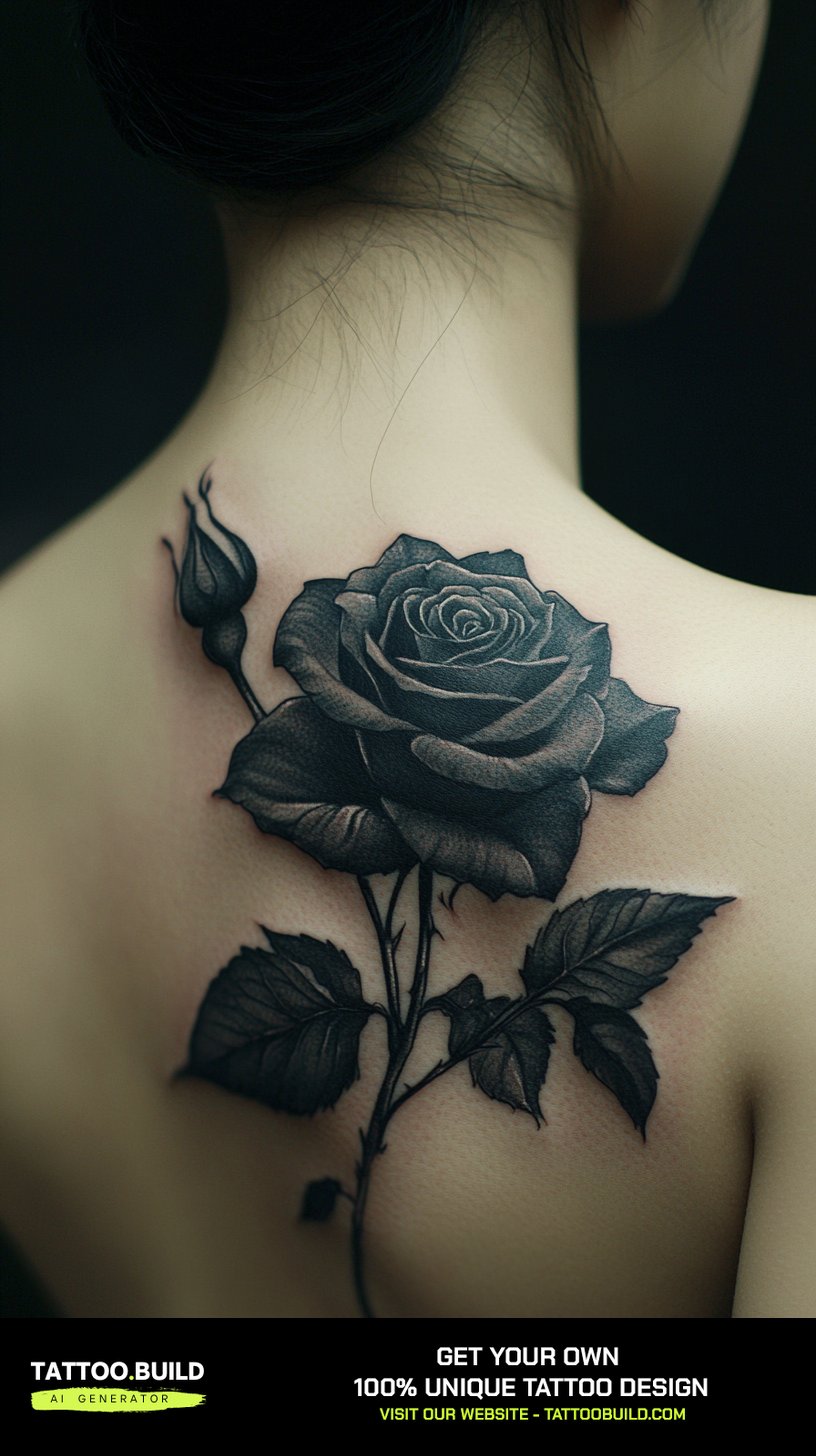 Rose Tattoo on Back Shoulder Ideas - Tattoo Build