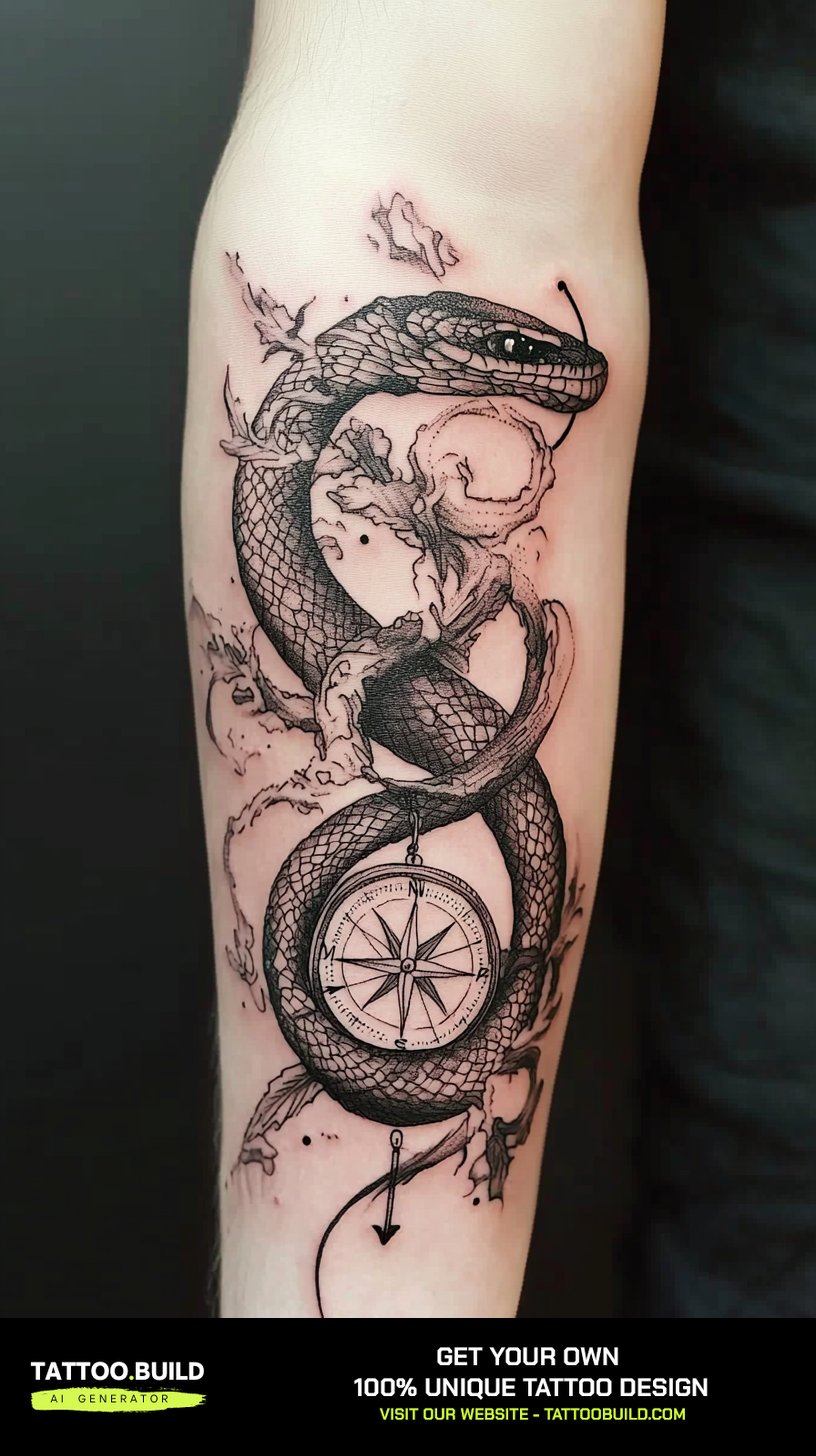Snake Compass Tattoo Ideas (Stunning Designs!)