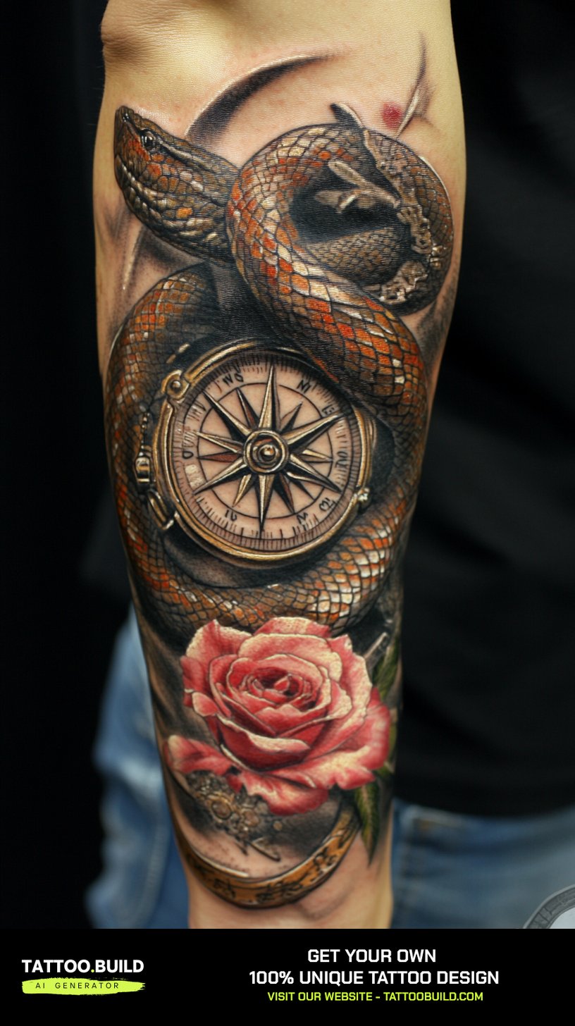 Snake Compass Tattoo Ideas (Stunning Designs!)