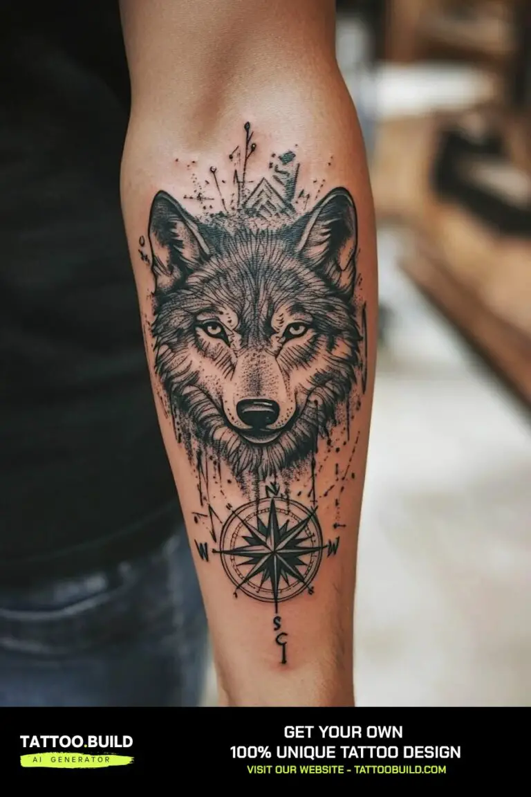 Wolf and Compass Tattoo Designs & Inspiration - Tattoo Build