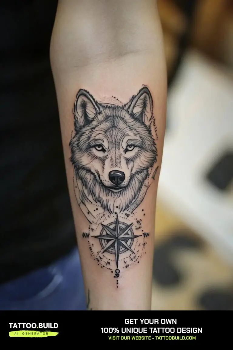 Wolf and Compass Tattoo Designs & Inspiration - Tattoo Build