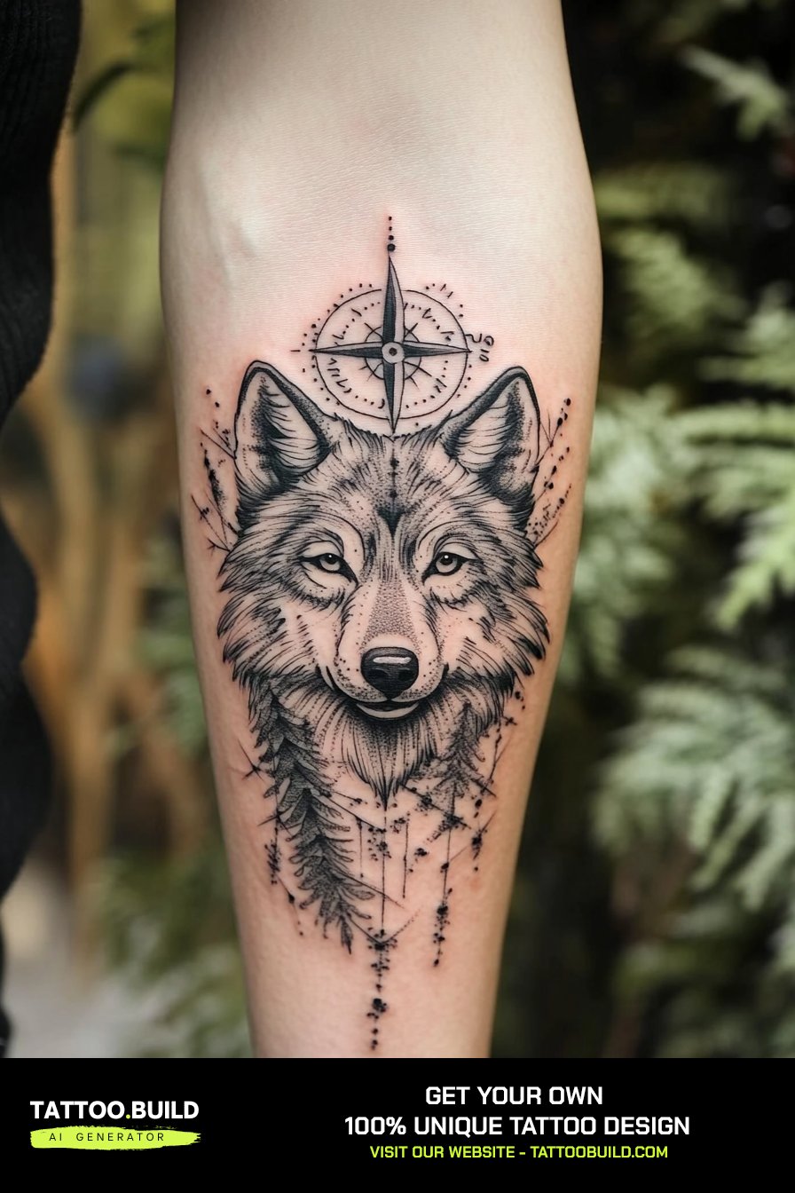 Wolf and Compass Tattoo Designs & Inspiration - Tattoo Build