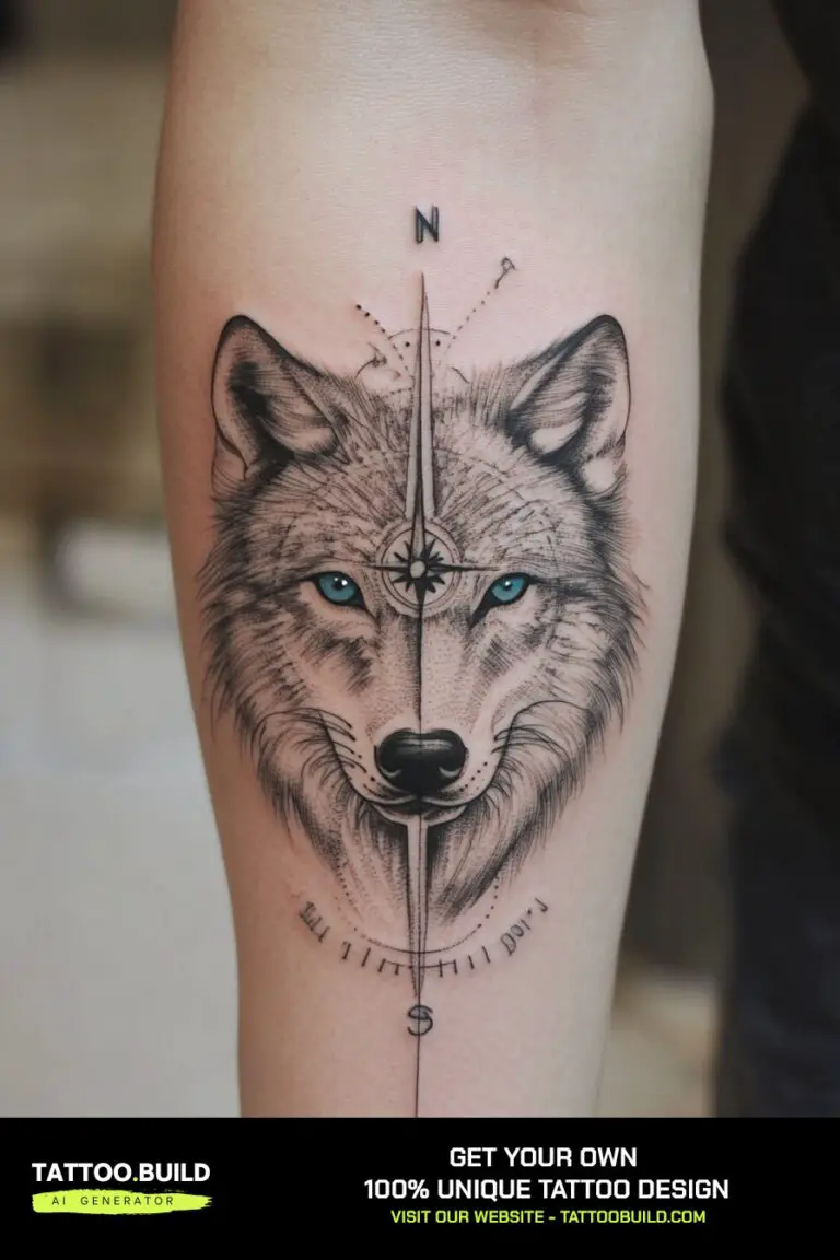 Wolf and Compass Tattoo Designs & Inspiration - Tattoo Build
