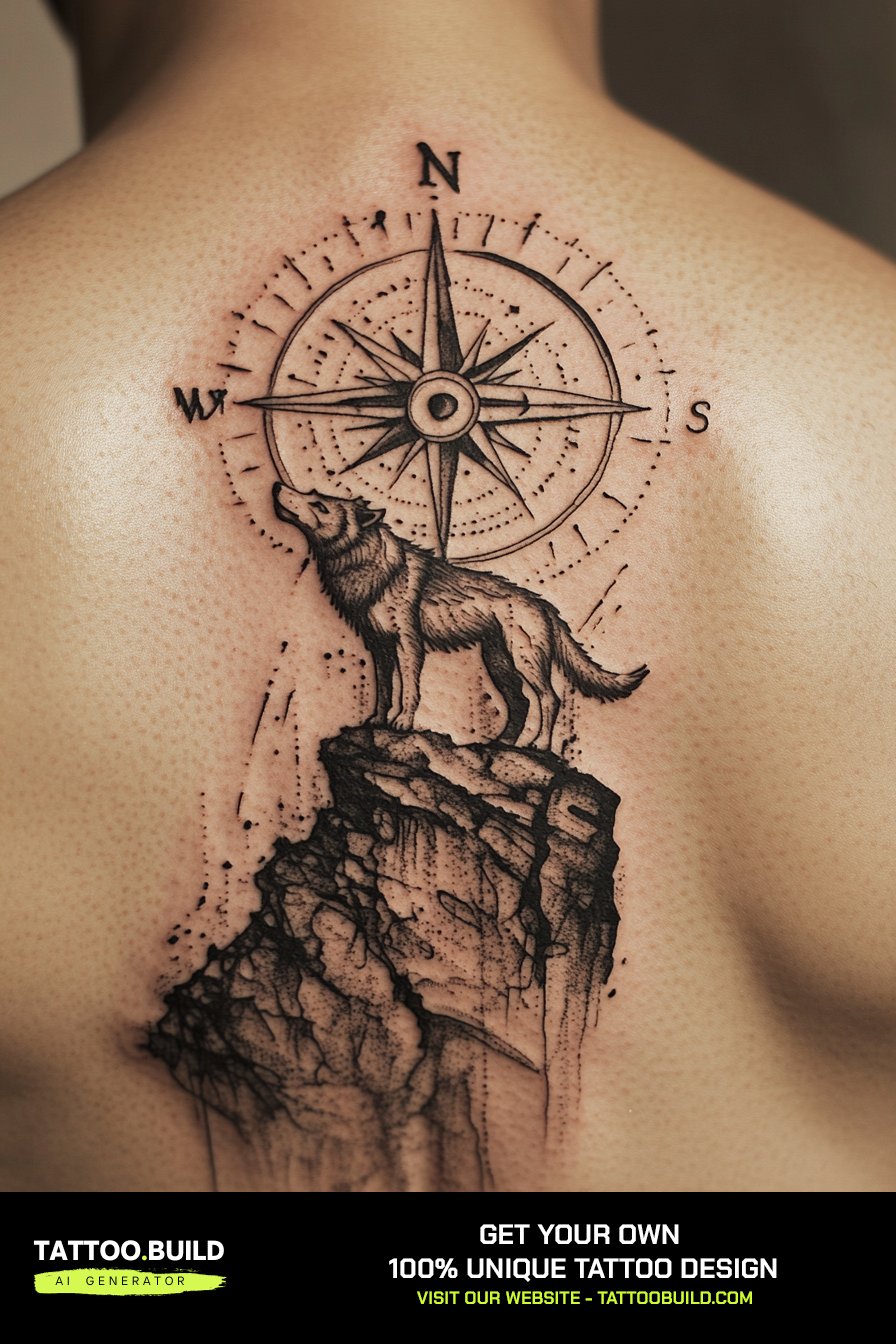 Wolf and Compass Tattoo Designs & Inspiration - Tattoo Build
