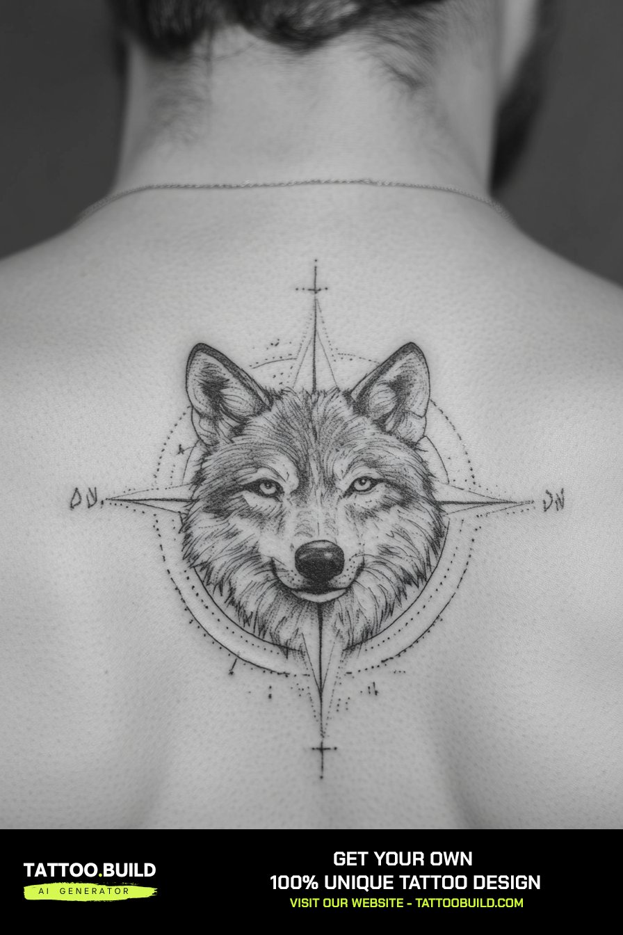 Wolf and Compass Tattoo Designs & Inspiration - Tattoo Build