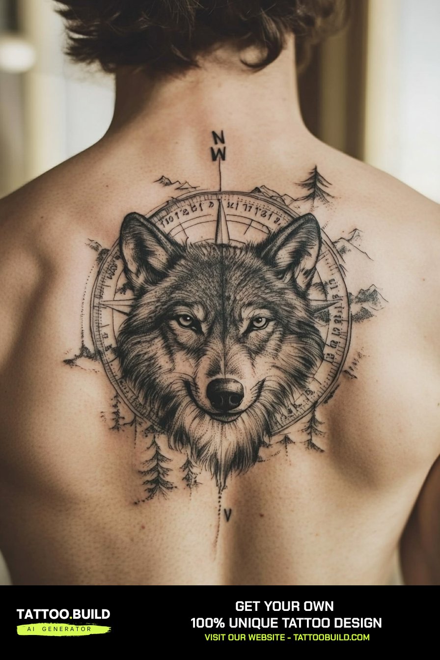 Wolf and Compass Tattoo Designs & Inspiration - Tattoo Build