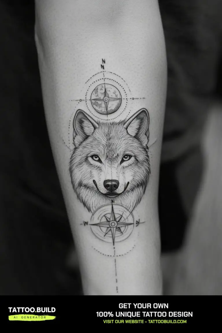 Wolf and Compass Tattoo Designs & Inspiration - Tattoo Build