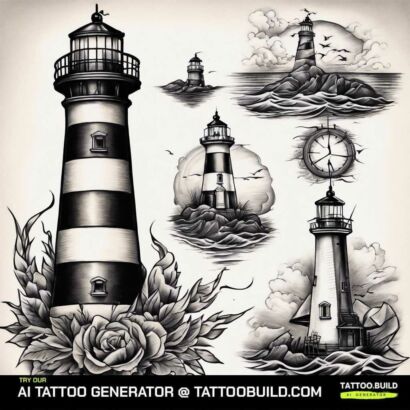 Traditional Lighthouse Tattoo Drawing - Tattoo Build