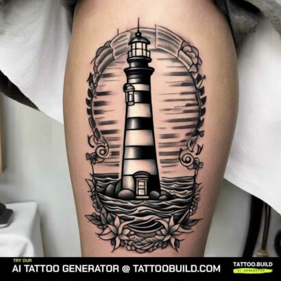 Traditional Lighthouse Tattoo Drawing - Tattoo Build