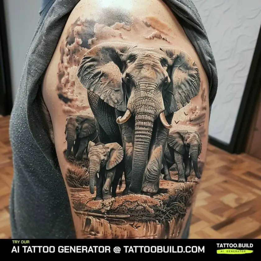 Beautiful Elephant Shoulder Tattoo Ideas - Tattoo Build