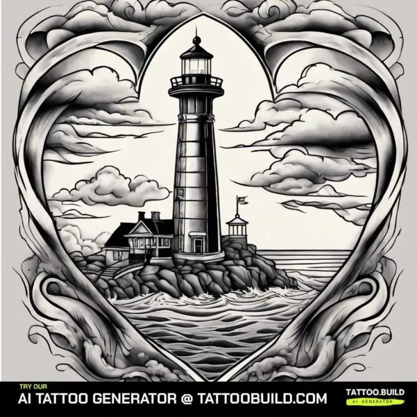 Traditional Lighthouse Tattoo Drawing - Tattoo Build