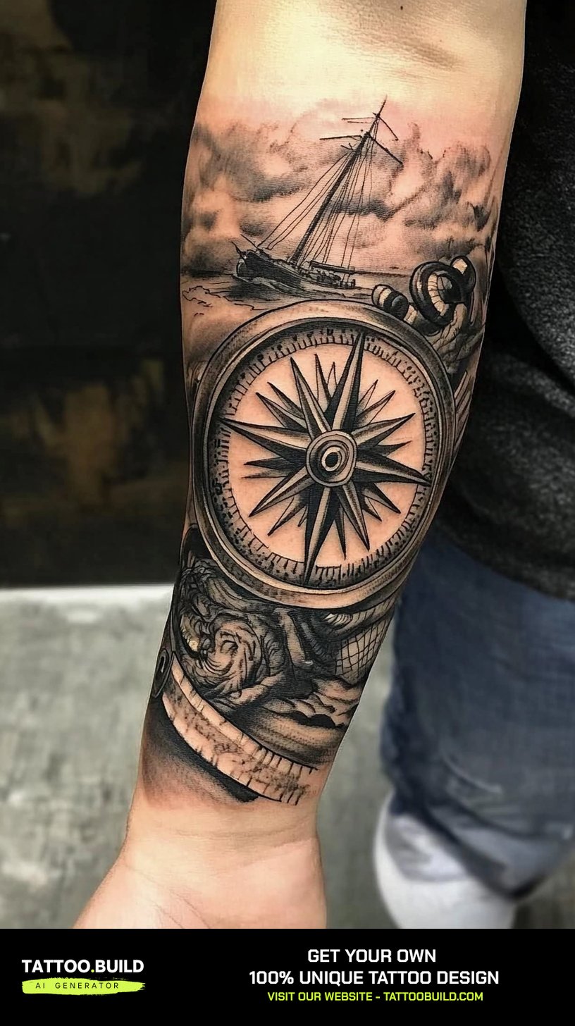 Compass Forearm Tattoos for Guys - Tattoo Build