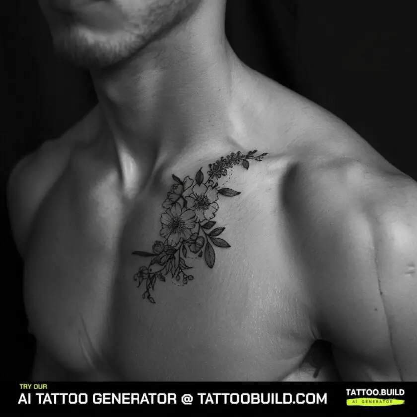 Flower Chest Tattoo for Male: 12 Lovely Ideas - Tattoo Build