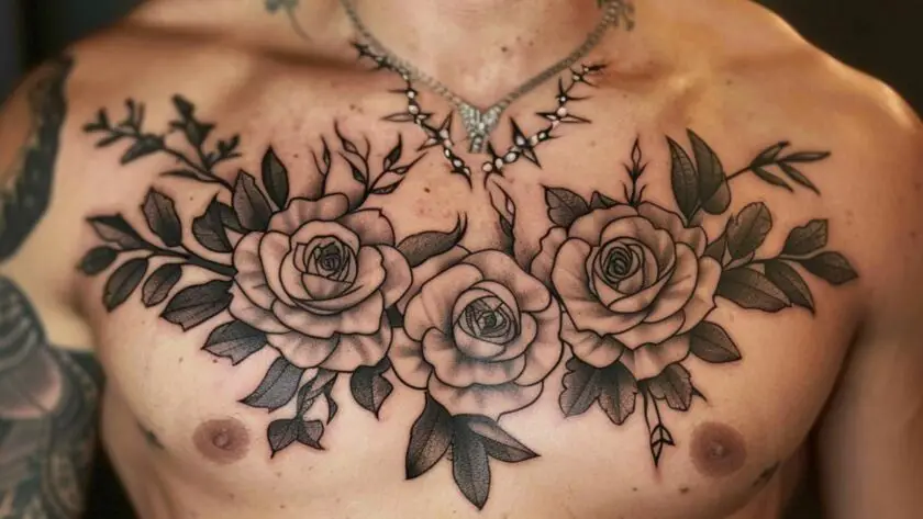 Flower Chest Tattoo for Male: 12 Lovely Ideas - Tattoo Build