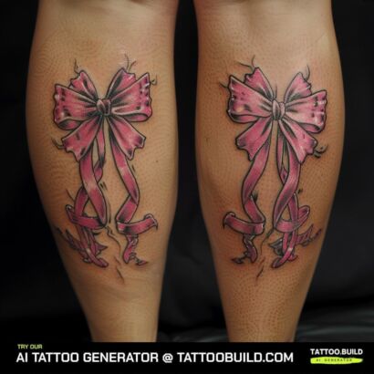 Pink Bow Tattoos On The Back of The Legs: 10 Cute Ideas - Tattoo Build
