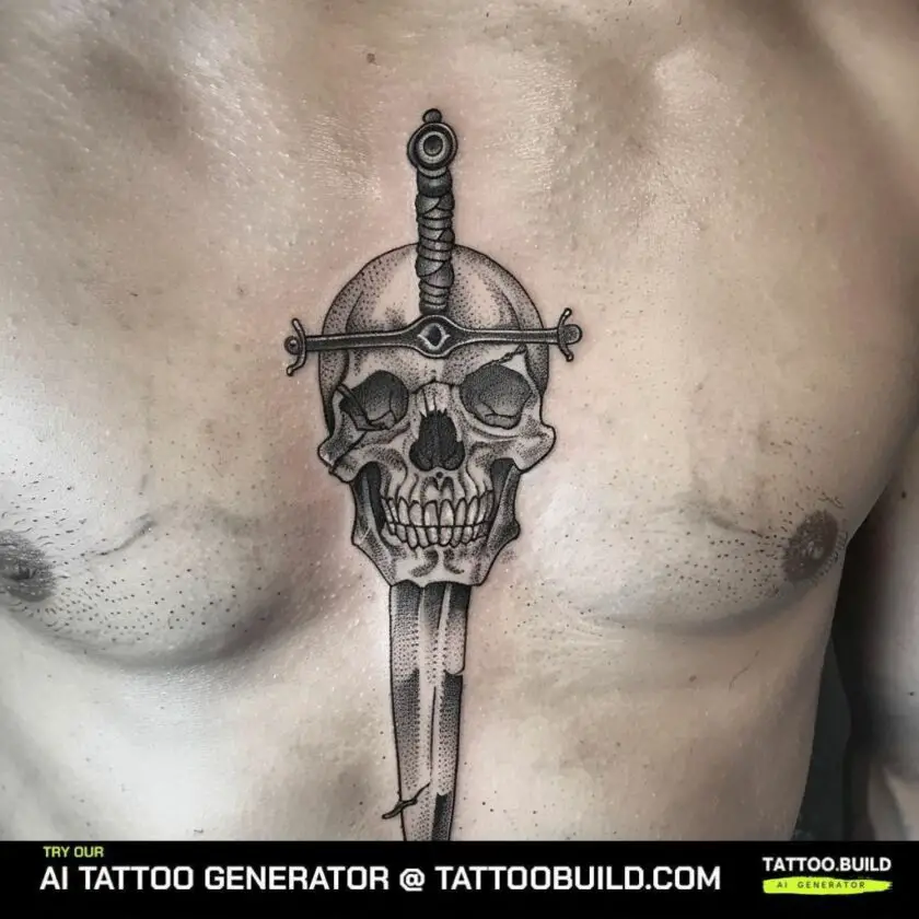 Skull With Dagger Tattoo Meaning - Tattoo Build
