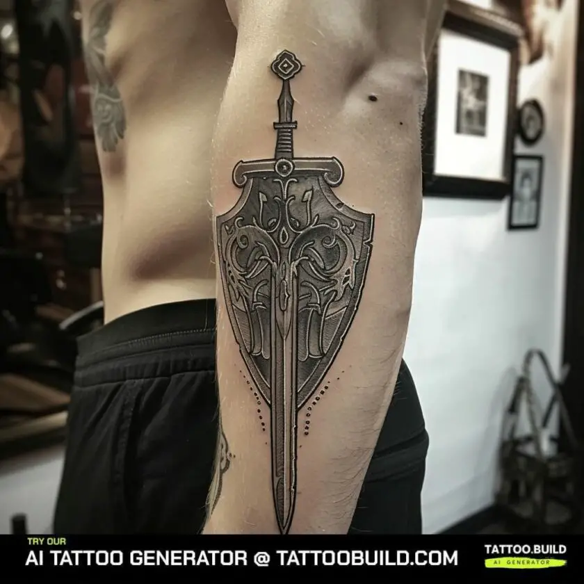 Sword and Shield Tattoo Meaning and Design Ideas - Tattoo Build
