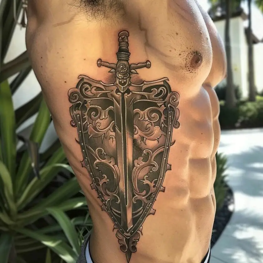 Sword and Shield Tattoo Meaning and Design Ideas - Tattoo Build