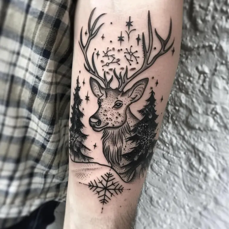 Black and White Christmas Tattoo: 30 Ideas for the Season - Tattoo Build