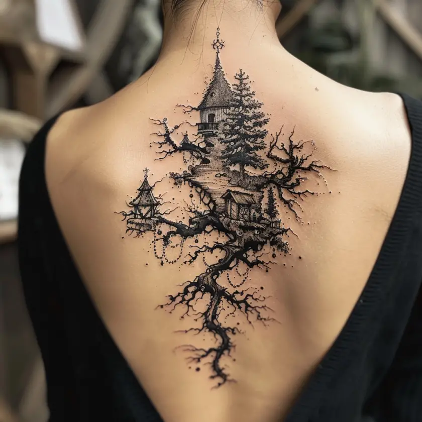Black and White Christmas Tattoo: 30 Ideas for the Season - Tattoo Build