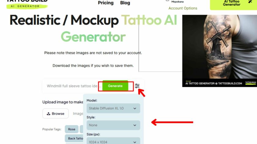 How to Use Tattoobuild AI to Generate Tattoo Designs In Seconds ...