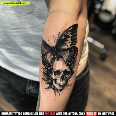 Butterfly Skull Tattoo Meaning and Designs - Tattoo Build