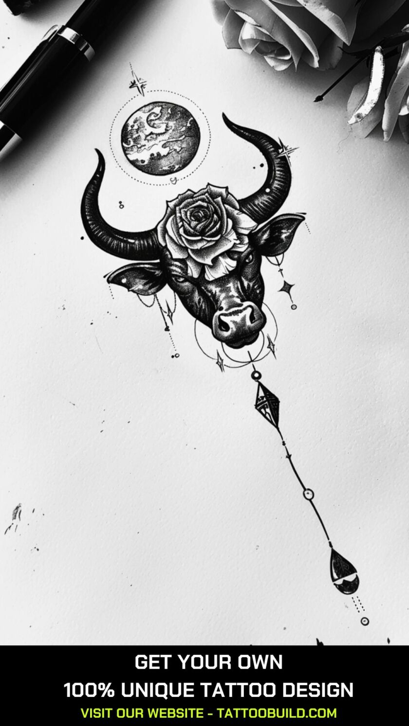 Taurus Star Sign Tattoo Ideas: Celebrating the Bull's Powerful Spirit ...