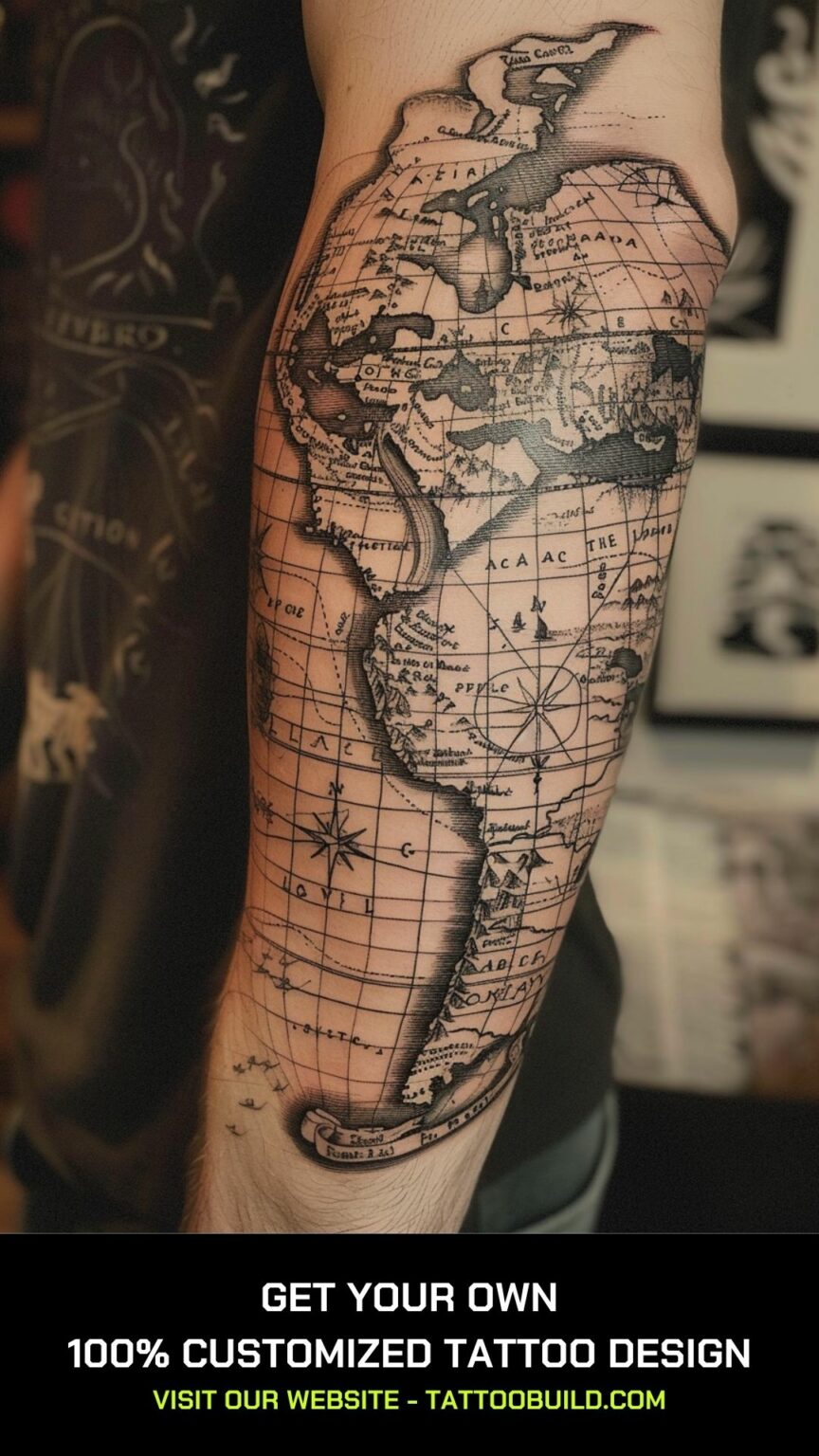 Map Tattoo Ideas: Best Designs for you - Tattoo Build