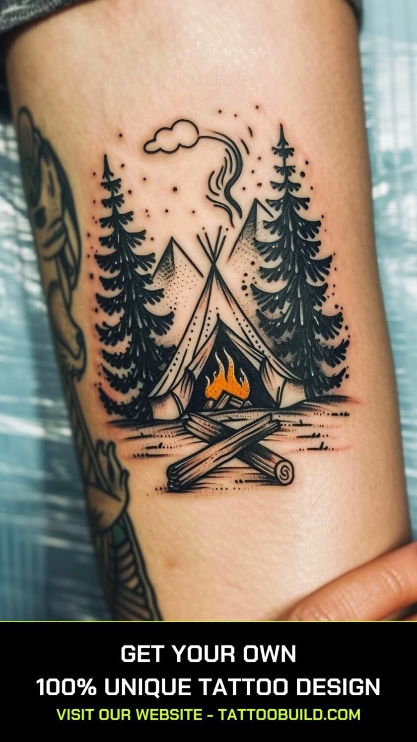 Camping Tattoo Ideas: Symbolism & Stunning Ideas - Tattoo Build