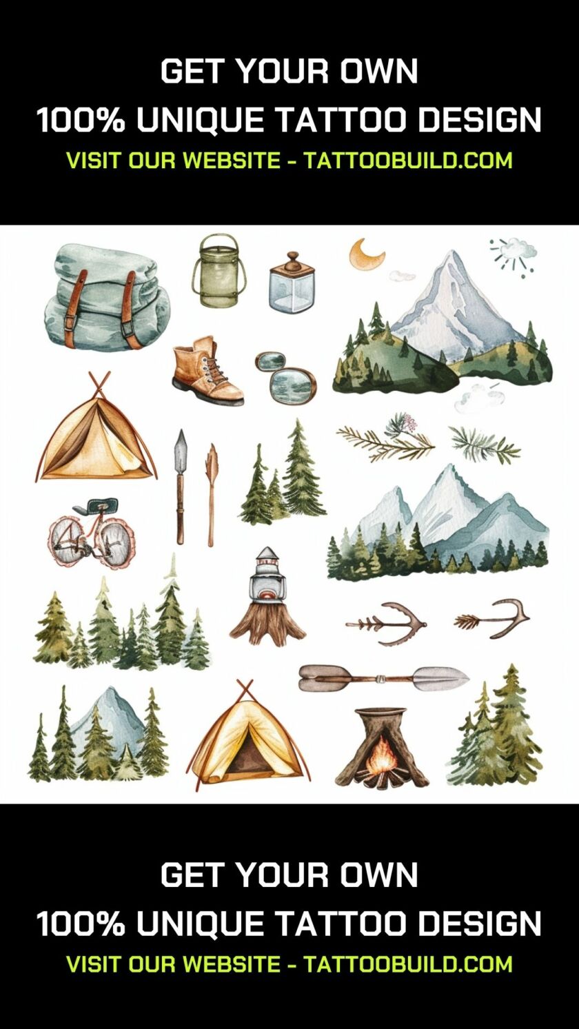 Camping Tattoo Ideas: Symbolism & Stunning Ideas - Tattoo Build