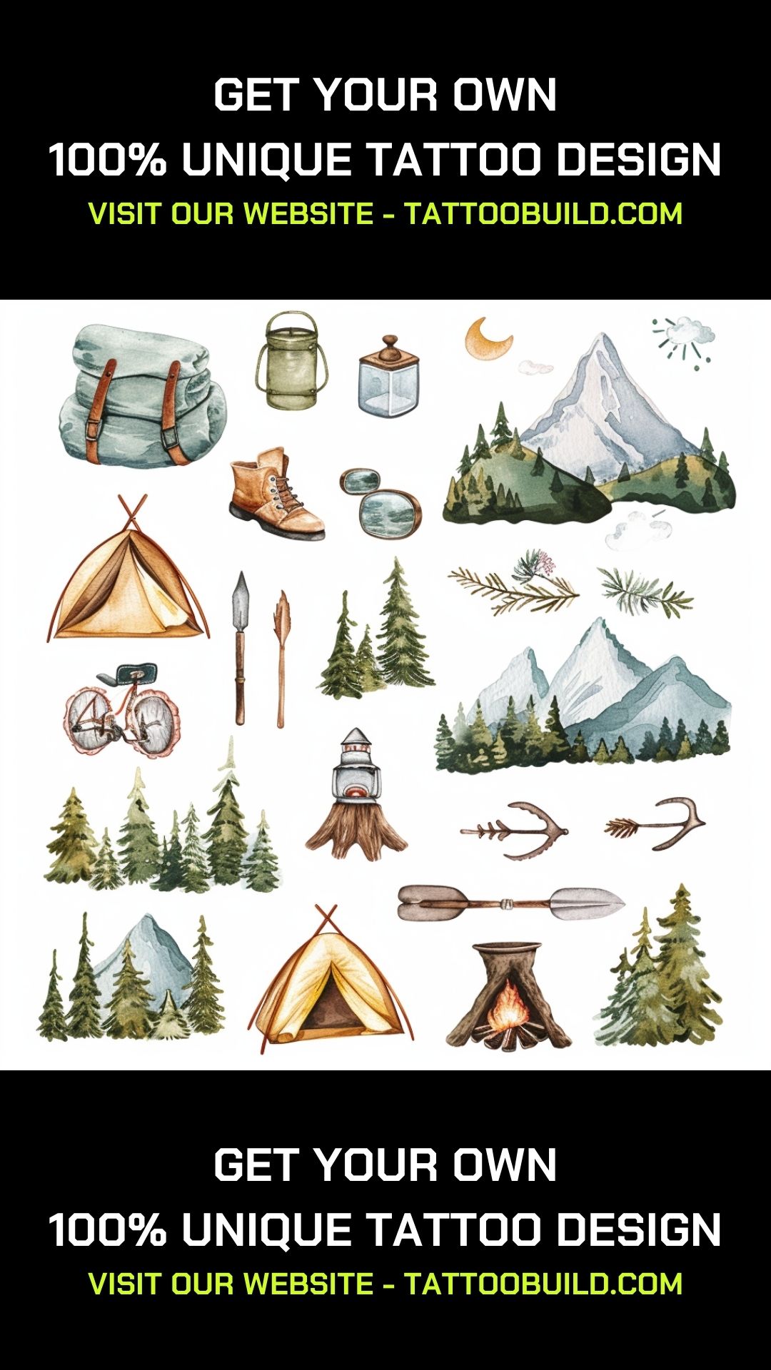Camping Tattoo Ideas: Symbolism & Stunning Ideas - Tattoo Build